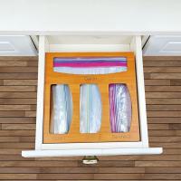 China Versatile Bamboo Ziplock Bag Storage Organizer for Kitchen Countertop Classification for sale