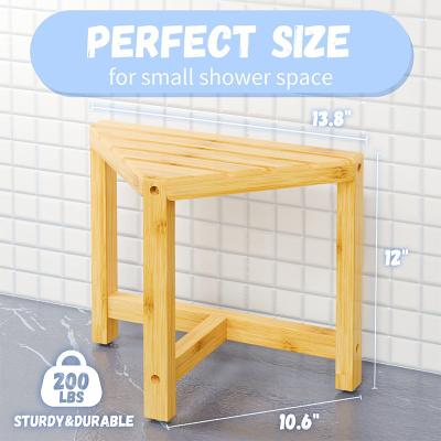 China Small Bamboo Shower Step Stool for Corner Shaving Legs Customized Designs CE Certificate for sale