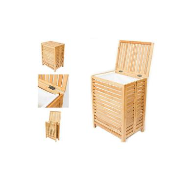 China ODM Portable Bamboo Laundry Hamper Basket With Lid Shelf for sale