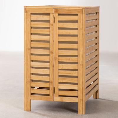 China ODM Portable Bamboo Laundry Hamper Basket With Lid Shelf for sale