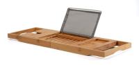 China Modern Bath Bamboo Tray Caddy Extendable Bath Rack Tray for sale