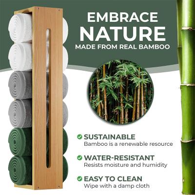 Cina Bagno in legno Bambù Mensola per asciugamani Eco-friendly in vendita