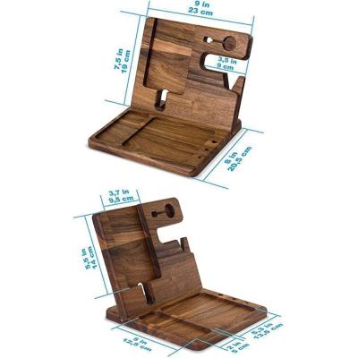 China Standing Wood Bamboo Adjustable Laptop Stand Folding Lap Tray Desk Organizer for sale