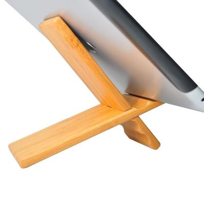 China Custom Sustainable Bamboo Folding Laptop Stand Tablet Stand holder for sale