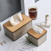 China Transparent Rectangular Tissue Dispenser Box Storage For Bathroom Kitchen for sale