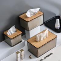 China Transparent Rectangular Tissue Dispenser Box Storage For Bathroom Kitchen for sale