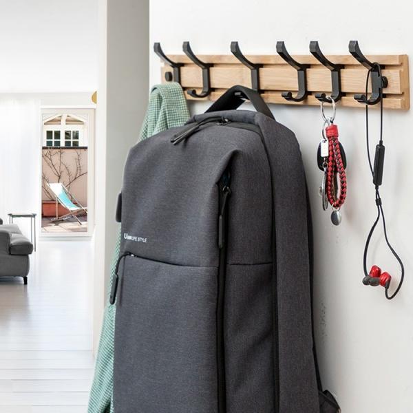 Customized Hook Quantity Solid Bamboo Wall Hanging Hooks for Living Room Organization