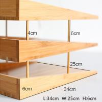 China 34x25x6cm Bamboo Stackable File Tray Multi-layer Desktop Storage Organizer for Office for sale