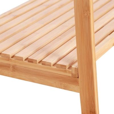 China Modern Style Bamboo Standing Clothes Hanging Rack With Shoe Rack Shelves for Standing Type for sale
