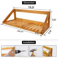 China Floating Corner Bamboo Bathroom Wall Shelf Storage Customized for sale
