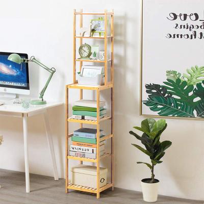 China Classic Design Style 7-Tier Bamboo Shelf Multifunctional Storage Rack for Bathroom for sale