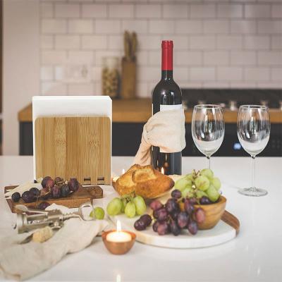 Cina Tenitore per tovagliolo in bambù Regolabile scaffale di legno per sala da pranzo Picnic Tavolo da cucina in vendita