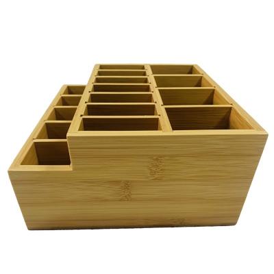 Cina Pull Partition Contenitori cosmetici in bambù Scatola di trucco in legno in vendita