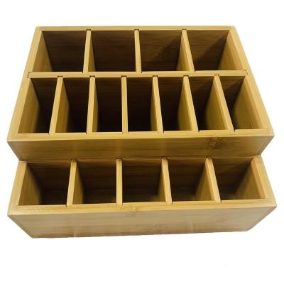 Cina Pull Partition Contenitori cosmetici in bambù Scatola di trucco in legno in vendita