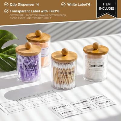 China MEDICALE KIT Multifunktioneel Cotton Swab Holder Dispenser Bergingstank met bamboe deksels Te koop