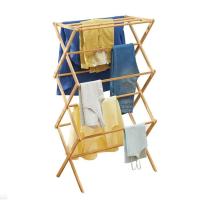 China Sustainable Multifunctional Bamboo Vertical Folding Drying Rack and Versatile Storage for sale