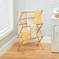China Sustainable Multifunctional Bamboo Vertical Folding Drying Rack and Versatile Storage for sale