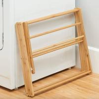 China Sustainable Multifunctional Bamboo Vertical Folding Drying Rack and Versatile Storage for sale