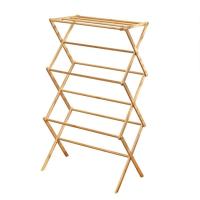China Sustainable Multifunctional Bamboo Vertical Folding Drying Rack and Versatile Storage for sale