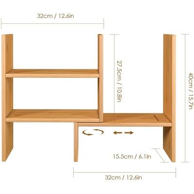 China Multifunctional Rectangle Bamboo Desk Organizer File Sorter Catalogue Rack Letter Holder for sale