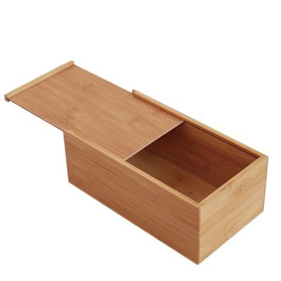 China MB-HW096 Simple Natural Bamboo Rectangle Paper Holder Tissue Napkin Box for Kitchen Bathroom for sale