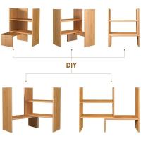 China Adjustable Desktop Bamboo Display Shelf Rack Multipurpose for sale