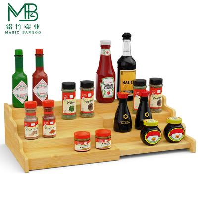 Cina Bambù Quattro strati espandibili condimenti posate scatola di archiviazione per la cucina domestica in vendita