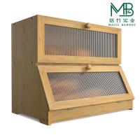 China Custom High Quality Bamboo Double Layer Bread Storage Box For Restaurant Kitchen for sale