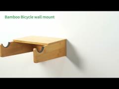 Bamboo Wall-mounted Indoor Bike Rack For MTB And Road Bikes