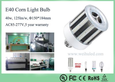 China 5000K 40Watt  E40 Led Corn Lighting , Pure White High Bay light Bulb 5000Lm for sale