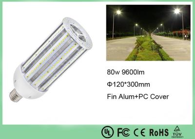 China Led Corn light Bulbs 80W 9600lm Fin Aluminum with PC Cover And Fan for sale