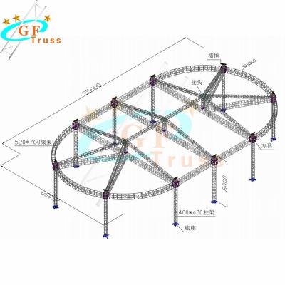 Cina Forma del quadrato del sistema della capriata curva luce di alluminio rotonda della capriata della spina della cabina in vendita