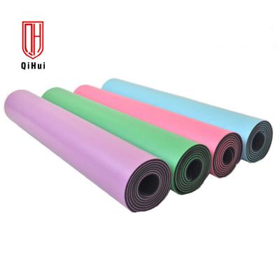 China Green / Purple / Black Rubber Gym Mats , Slip Resistant Custom Yoga Mats for sale