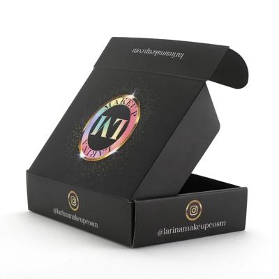 Cina Goffratura Debossing Cosmetic Black Mailer Box Parrucca Scatola di immagazzinaggio Dimensioni personalizzate in vendita