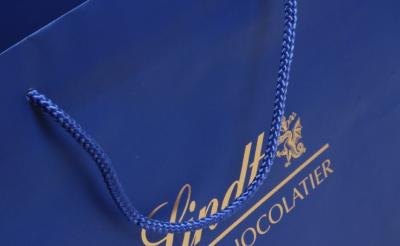 Cina C1S C2S Sacchetti di carta personalizzati patinati lucidi Sacchetti di carta per la spesa per indumenti blu mare in vendita