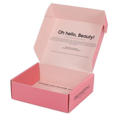 Cina Logo dell'OEM delle scatole di imballaggio cosmetico della scatola di spedizione del bollettino rosa della vernice lucida opaca in vendita