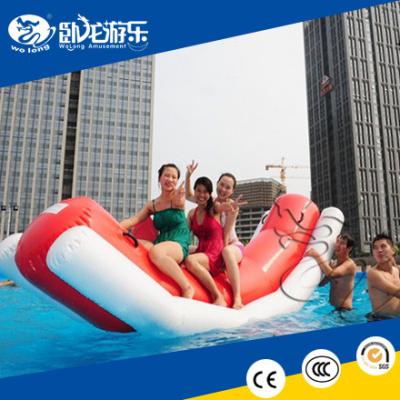 China 0.85mm PVC floating inflatable water seasaw, new inflatable water toys for river or sea for sale