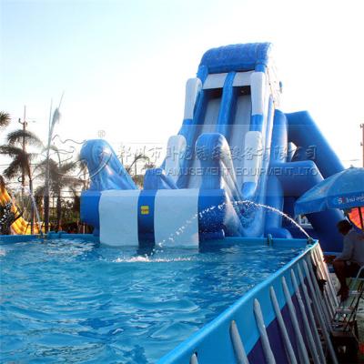 China china cheap inflatables backyard swimming pool water slides ,red and blue inflatable waterslides for sale