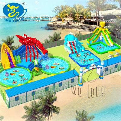 China water slide play equipment aqua park giant inflatable water park for sale