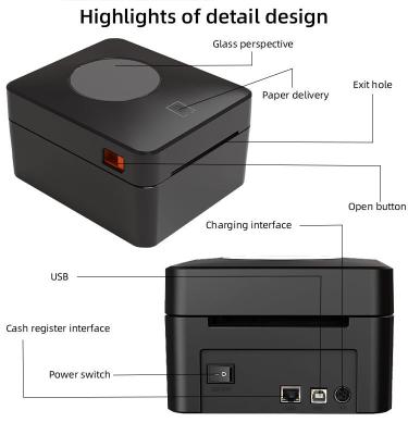 China Bluetooth Direct Thermal Printer for High DPI Printing on Android and iOS Platforms for sale