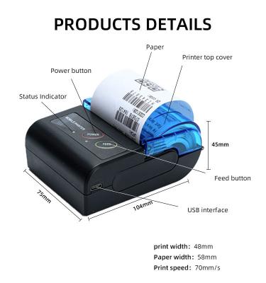 China Android All-in-One Printer met draadloze interface en op batterij bediende factuurprinter Te koop