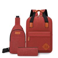 China Waterproof Nylon 3-in-1 Business Computer Backpack Set with USB Port 27x15x38cm for sale