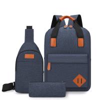 China Waterproof Nylon 3-in-1 Business Computer Backpack Set with USB Port 27x15x38cm for sale