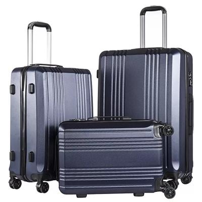 Cina ABS Waterproof Travel Luggage Hardside Trolley Suitcase Double Zipper TSA Lock 4 Spinner Wheels in vendita