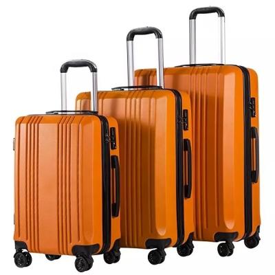 Cina ABS Waterproof Travel Luggage Hardside Trolley Suitcase Double Zipper TSA Lock 4 Spinner Wheels in vendita
