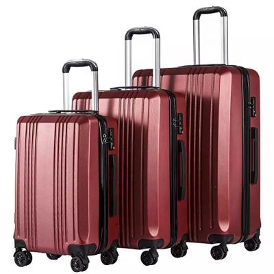 Cina ABS Waterproof Travel Luggage Hardside Trolley Suitcase Double Zipper TSA Lock 4 Spinner Wheels in vendita