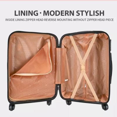 Cina Polyester Lining Hard Shell Luggage Set 24''  Trolley Suitcase Tsa Luggage Lock 3 Pcs Pp Carry On in vendita