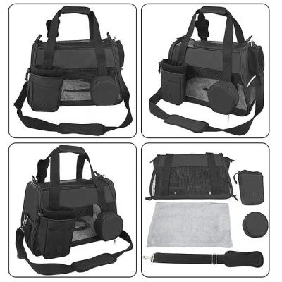 China 3 In 1 Pet Carrier Bag Small Cat Dog Travel Carrier Nylon PU Cotton Material Te koop