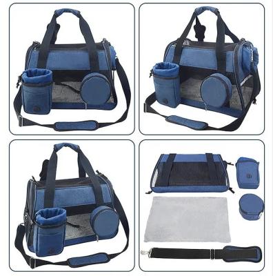 China 3 In 1 Pet Carrier Bag Small Cat Dog Travel Carrier Nylon PU Cotton Material Te koop