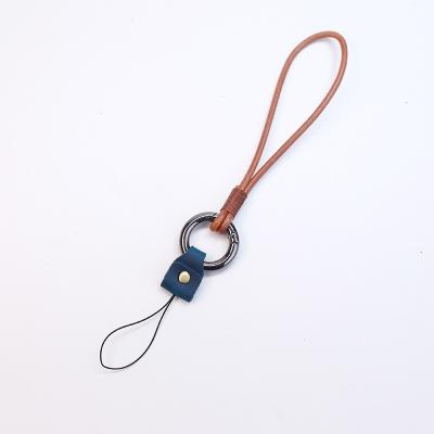 China OEM Universal Phone Lanyard Strap Adjustable Leather Neck Phone Strap With Patch Metal à venda